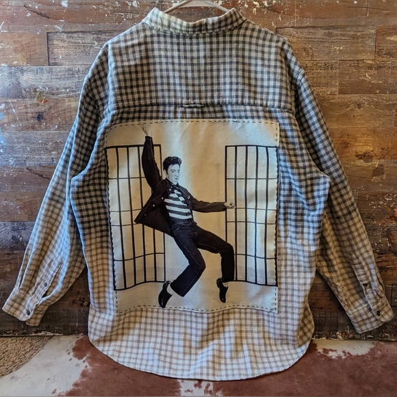 Hand Crafted | Tops | Elvis Upcycled Handcrafted Dip Dyed Bleached ...